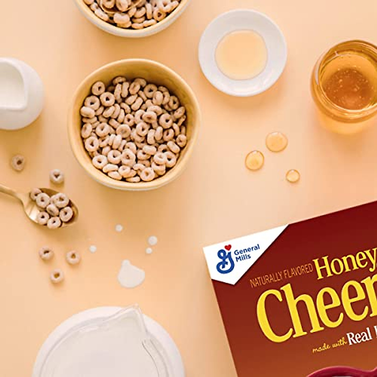 Cheerios Honey Nut Cheerios Heart Healthy Breakfast Cereal, Gluten Free Cereal With Whole Grain Oats, Large Size, 15.4 oz