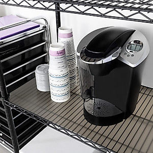 Seville Classics Heavy Duty Fitted Wire Shelf Liners Water-Resistant Protector Mat, Non-Adhesive, for Wired Shelves, Office, Kitchen, Garage (2 Pieces), Semi-Transparent Taupe, fits 30" x 14" Shelf