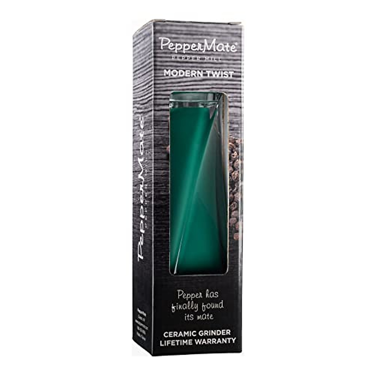 Peppermate Pepper Grinder Mill - Easy to Refill Modern Twist Pepper Mill Grinder, Corrosion-Resistant Ceramic Blades, and Adjustable Coarsness for Salt and Peppercorns