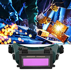 Hilitand Automatic Dimming Welder Eye Glasses Solar DIN16 Auto Darkening Eye Mask Welding Goggles Eye Protective Glasses(Dark Green)