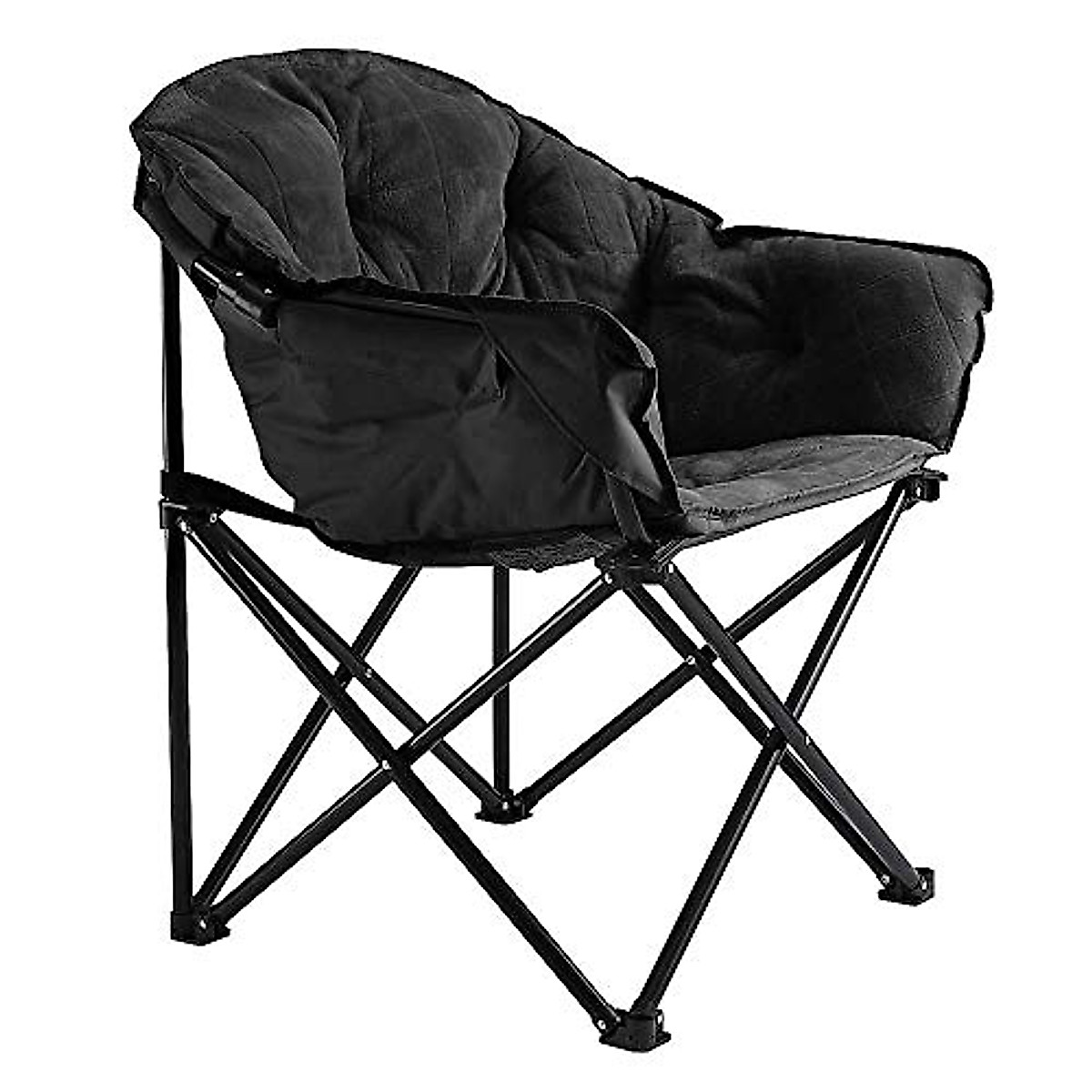 Urban Shop Sherpa Club Chair, Black 31.8D x 28.7W x 35.4H in