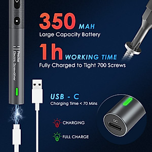 WOTOW Electric Screwdriver, (Newest) 28 in 1 Mini Power Precision Cordless Screwdriver Set with 24 Bits 3 LED Lights Rechargeable Repair Tool Kit with Magnetizer for PC Glasses Laptop Phone Watch Toys