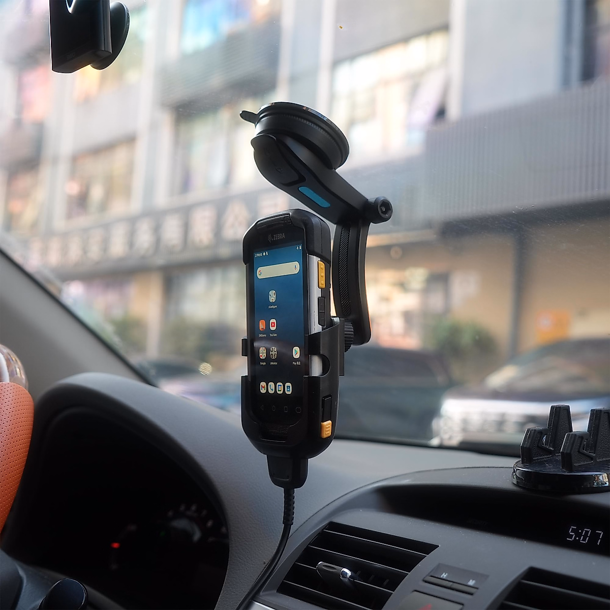 Car Mount Charger for Zebra Symbol TC77 TC70 TC72 TC75 TC70X TC75X Handheld Barcode Scanner - Vehicle Holder with 5V 2A Cigarette Lighter Charging Cable