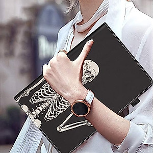 Case for All-New Amazon Kindle Fire 7 (2022 Release-12th Generation), Multi-Angle Smart Stand Cover Auto Sleep/Wake for Amazon Kindle Fire HD 7 Tablet，Skeleton Skull