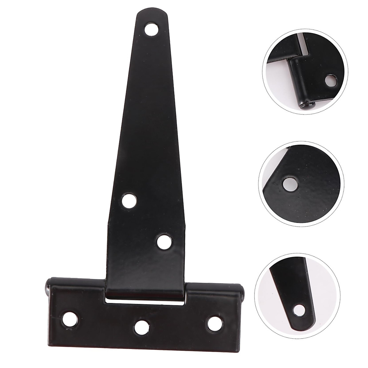 UKCOCO 6pcs 4 Barn Gate Hinges Black Cabinet Hinges Gate Hinges for Wooden Fences T Strap Hinges Square Barn Hinges Black Hinges Decorative Hinges 4 Inch Door Hinges Furniture Garden Shed