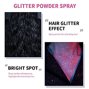 Body Glitter Spray,Glitter Spray for Hair and Body,Glitter Hair Spray for Clothes,Long-Lasting Body Shimmer Spray Suitable for Stage,Festival Rave and Makeup Prom-60ML