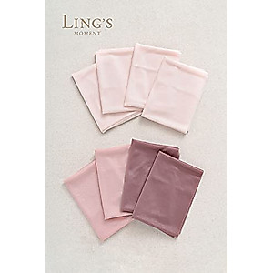 Ling's Moment Ribbon Backdrop Curtains 50% Transparency 10ft x 10ft Chiffon Like Fabric for Wedding Arch Ceremony Reception Decoration - Chic Dusty Rose