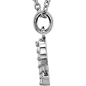Dazzlingrock Collection 0.05 Carat (ctw) 14K Diamond Lowercase Letter 'e' Initial Pendant, White Gold