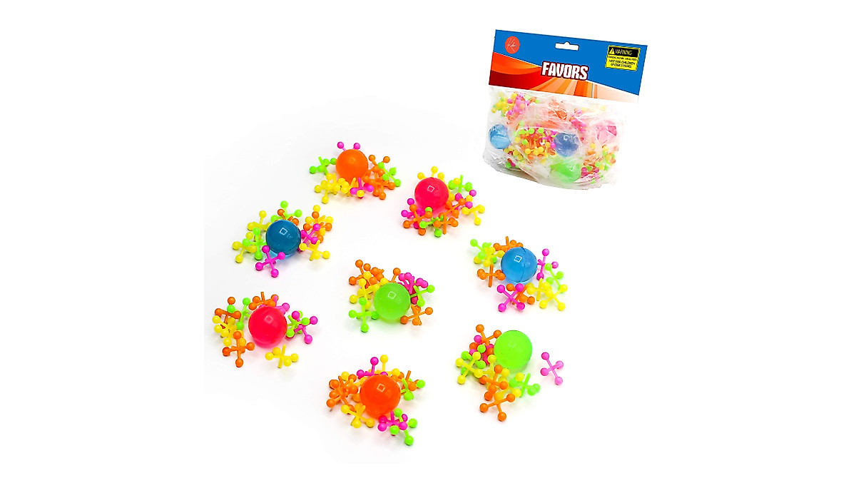 Kicko Neon Jacks Set - 16 Pack of Classic Fun