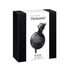 Technics Professional DJ Headphones with 40mm CCAW Voice Coil Drivers, 270° Swivel Housing and Locking Detachable Cord; Lightweight, Foldable High Input - EAH-DJ1200 (Black)