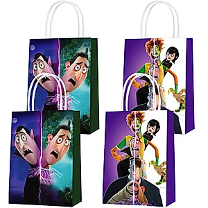 16 Pcs Hotel Transylvania Party Paper Gift Bags, 2 Styles Party Favor Bags for Hotel Transylvania Theme Birthday Party Decorations, Goody Bags Candy Gift Bags for Adults Boy Girl Birthday Party