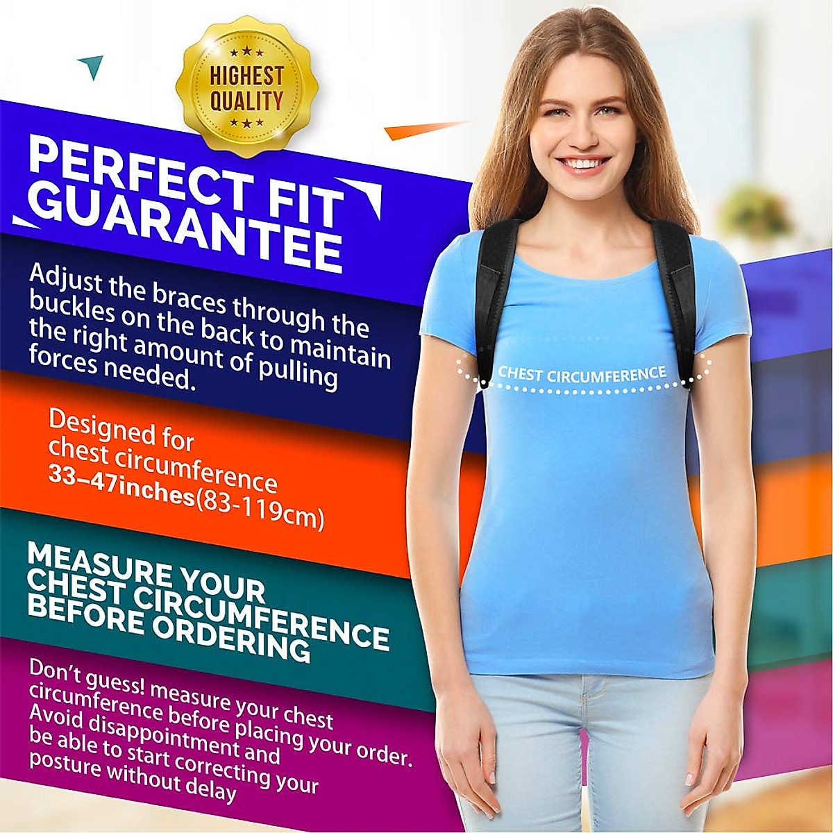 SR SUN ROOM Posture Corrector For Men And Women- Adjustable Upper Back Brace For Clavicle Support and Providing Pain Relief From Neck, Back and Shoulder