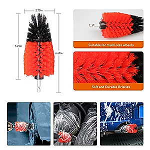 OELON 22 PCS Car Detail Brush Kit, Car Auto Drill Wash Brushes Set, Automotive Car Interior Brush Cleaning Kit for Wheel, Air Vents, Dashboard, Emblems, Engine, Carpet, Tire, Rim, Leather