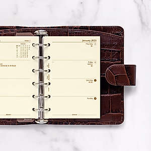 Filofax Refill, Pocket Size, Week-to-View, Cotton Cream Paper, Unruled, English, 2023 (68224-2018)