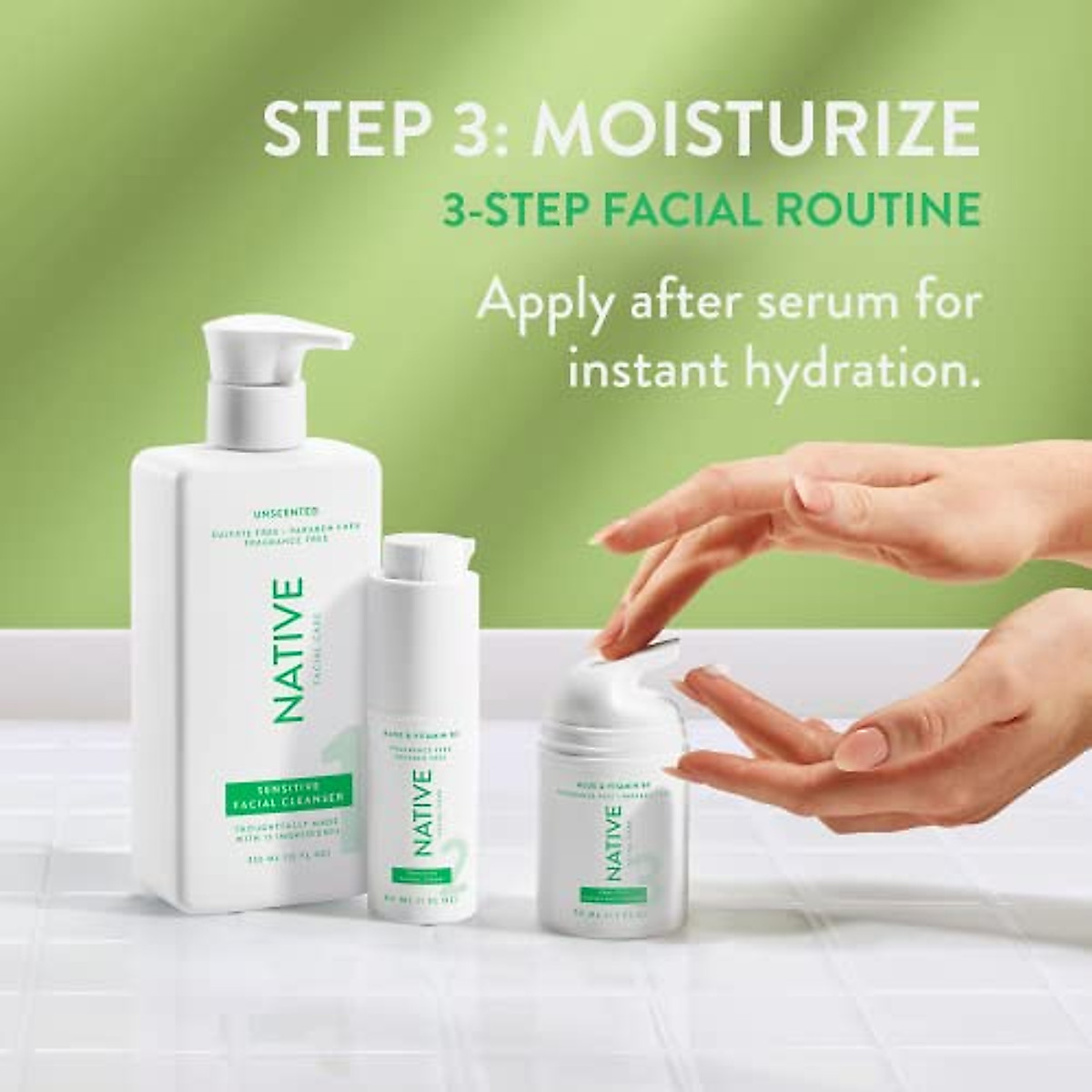 Native Sensitive Facial Moisturizer, Aloe & Vitamin B3 Moisturizing Face Moisturizer, Face Lotion, SPF 30, 1.7 fl oz