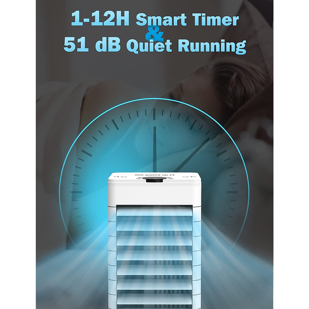 Evaporative Air Cooler - SEEPER 4-IN-1 Cooling Tower Fan with Evaporative Cooler & Humidifier, 12H Timer & Remote Control, Fast Cooling w/Ice Box, Portable Air Conditioner for Small Room Home Office