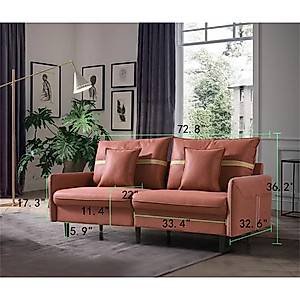 FANCUF 3-Seat Sofa Couch, Mid-Century Tufted Love Seat for Living Room, Bedroom, Bedroom, Three-Seater Sofa
