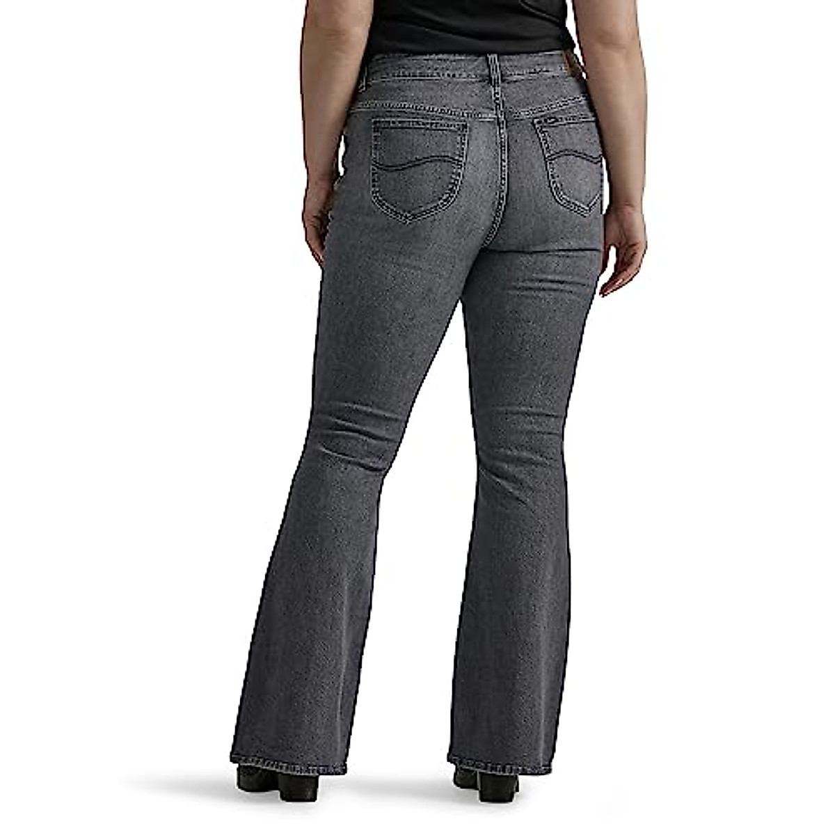 Lee Women's Plus Size Legendary Mid Rise Flare Jean, Blurred Darks