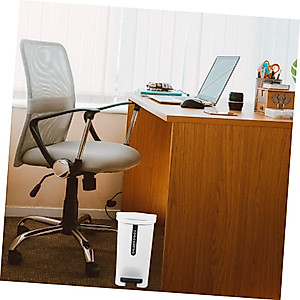 Cabilock 10L White Trash Can with Lid and Foot Pedal, Simple Trash Bin with Nordic Style, Multi-Functional Waste Paper Basket