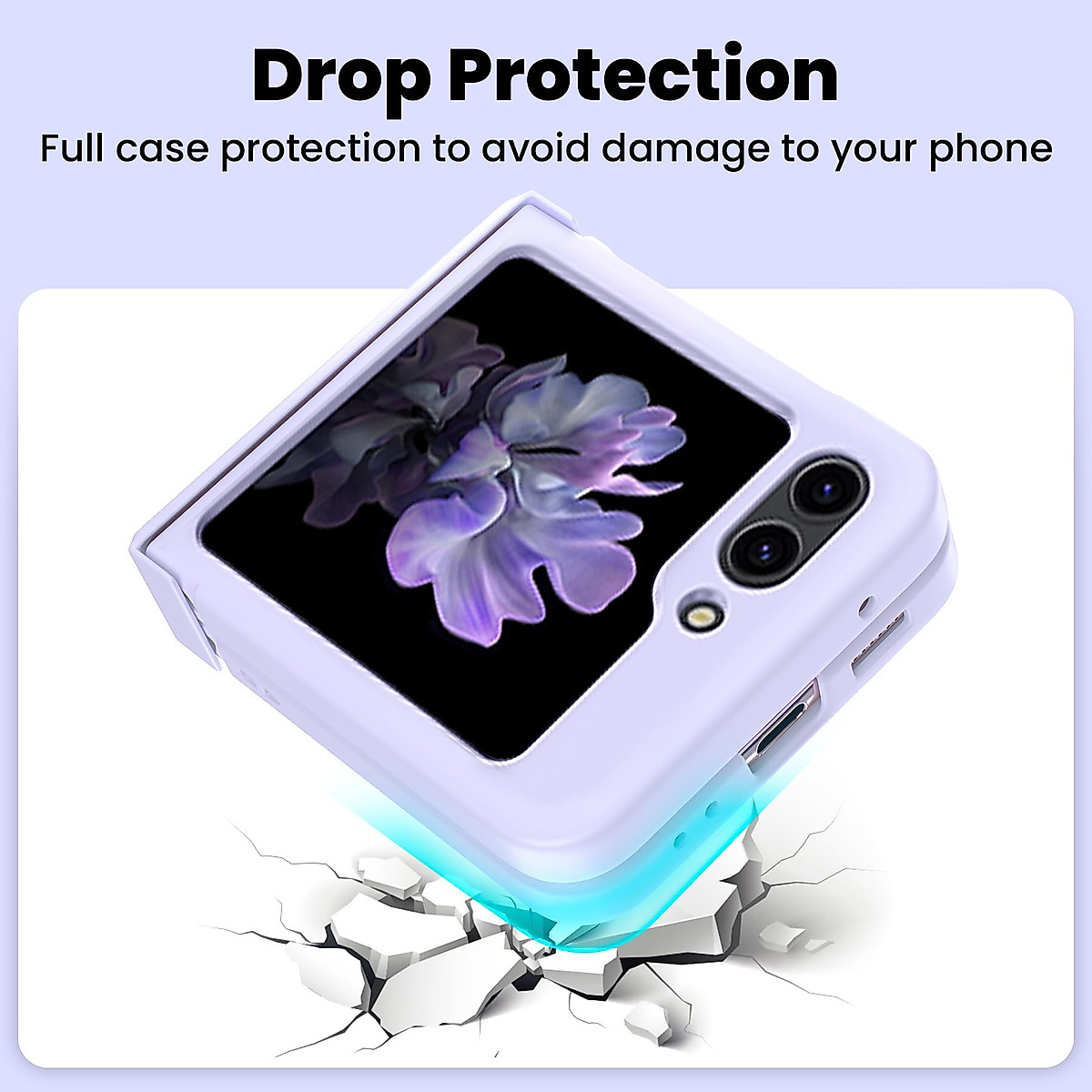 ZCDAYE Case for Samsung Galaxy Z Flip 5, Slim Silky Touch Phone Case Hard PC Shockproof Anti-Yellowing Protective Cover Case for Samsung Z Flip 5 5G 2023, Purple