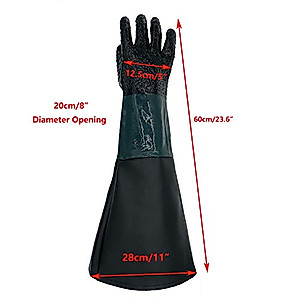 HOLDWIN Rubber Sandblaster Gloves for Abrasive Blasting be Used on Sandblast Cabinet Sand Blasting Gloves With Particle