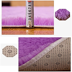 gdmgdr Soft Oval Nursery Rug for Girls Room Bedroom Oval Home Decor, 2.6' X 5.3', Purple