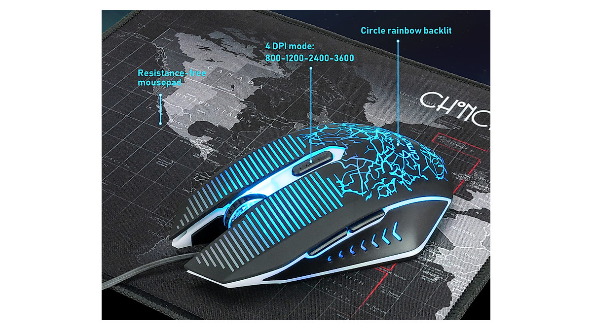 LED Gaming Keyboard & Mouse Combo – 4800DPI