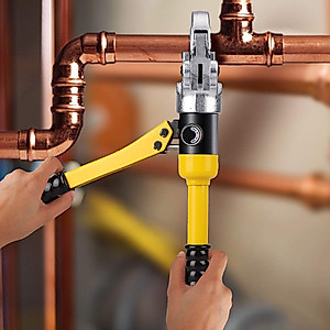 Anbull Hydraulic Copper Tube Crimping Tool,Copper Pipe Fittings Crimping and Plumbing Tool with Crimping Dies Jaw 1/2", 3/4", 1"