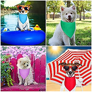 20 Pieces Plain Dog Bandanas Bulk Washable Puppy Bandana Blank Sublimation Dog Bandanas Triangle Dog Bibs Heat Transfer Adjustable Dog Bandana for Small Medium Large Pets (25 x 17 x 17 Inches)