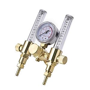 EZYOU Dual Output Argon MIG TIG Flow Meter & Regulator 0-60CFH CGA580 Inlet 5/"8 UNF-18RH Outlet