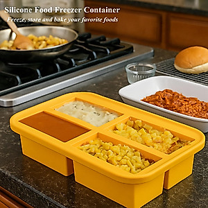 Bangp 1-Cup Silicone Freezing Tray with Lid,2 Pack,Easy-Release Silicone 1 Cup Freezer Tray,Freezer Containers,Freeze and Store Soup,Broth,Sauce,Leftovers - Makes 8 Perfect 1 Cup Portions