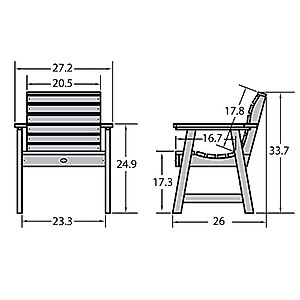 Highwood AD-CHGW1-BKE Weatherly Garden Chair, Black