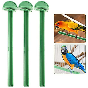 POPETPOP Bird Cage Perch Plastic Parrot Branch Stand Parrot Cage Hanging Toys for Small Conures Macaws Parakeets Parrots Love Birds Finches Green 10PCS