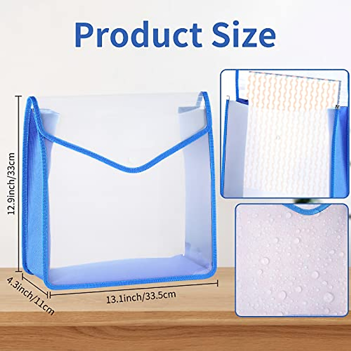 6 Pieces 12" x 12" Scrapbook Paper Organizer Storage Envelope Expanding Wallet Organizer Documents Folder with Snap Closure for Scrapbook Paper, Cardstock, Vinyl Paper, Photos