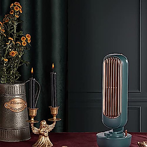 STOYRB Portable Oscillating Tower Fan Mini Desk Fan - 3 Wind Speed, Timing Spray, USB Rechargeable, Quiet Cooling, Personal Small Bladeless Fan for Home Office, Pink, 29.3cm11.5in