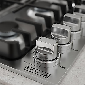 Empava 36 in. Gas Stove Cooktop 5 Italy Sabaf Sealed Burners NG/LPG Convertible in Stainless Steel, 36in