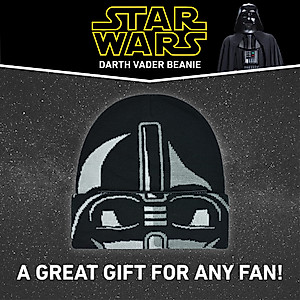 Star Wars Darth Vader Roll Down Cuff Beanie Hat, Black, One Size