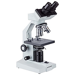 AmScope B100B-MS Compound Binocular Microscope, 40X-2000X Magnification, Brightfield, Tungsten Illumination, Abbe Condenser, Mechanical Stage