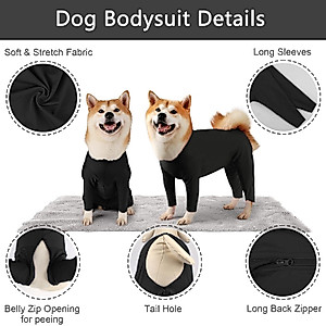 Dog Surgery Suit Female Spay Dog Onesie for Surgery Female Recovery Suit for Dogs Surgical Recovery Suit Male Neuter Dog Anti Shedding Suit Dog Body Suits After Surgery Black/Medium
