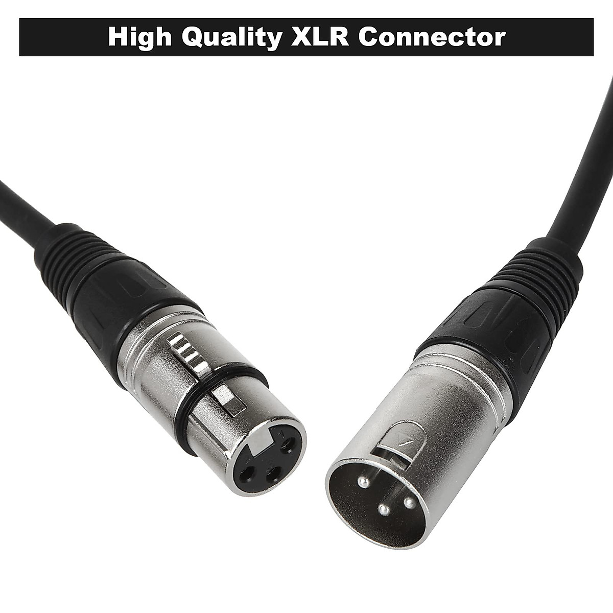 CYEAH XLR Microphone Cables 20 Ft - 5 Pack, Premium XLR Male to Female XLR Cable 3 Pin, XLR Cable Mic Cable Patch Cords for Microphone, Audio, Speaker, Black