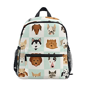 TropicalLife Toddler Bag for Girls Boys, Kids Backpack, Preschool Nursery Travel Bag (Dog)