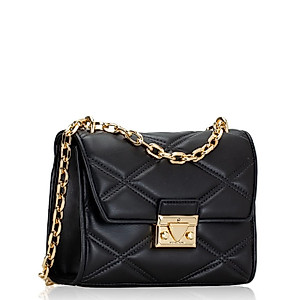 Michael Kors Serena Medium Flap Shoulder Bag In Gold/Black