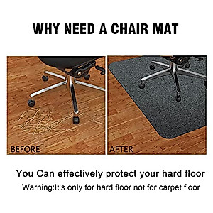 Chair Mat, Chair Rolling Mat, Office Chair Mat for Hardwood Computer Desk Floor Mat Desk Chair Protector, 35 x 47 inches, Upgraded Version Professional Protector Mat (Grey)