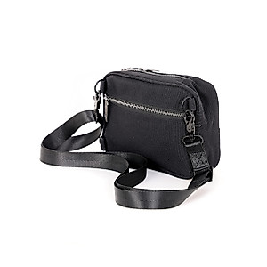 Fydelity Small Crossbody Bags for Women & Men – 80s/90s Small Bum Bag – Stylish Travel & Festival Belt Bag – Ideal Fanny Pack for Daily Fashion – Perfect for Travel & Everyday Wear – Black Bag