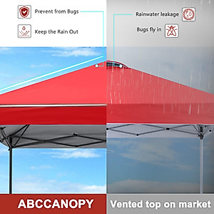 ABCCANOPY Durable Easy Pop up Canopy Tent 10x10, Red