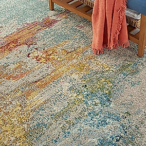 Nourison Celestial Modern Abstract Sealife 5'3" x 7'3" Area -Rug, Easy -Cleaning, Non Shedding, Bed Room, Living Room, Dining Room, Kitchen (5x7)