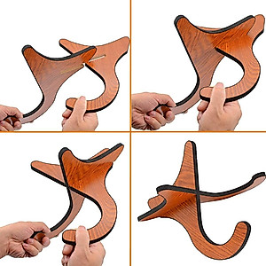 Aebor Portable Wooden Ukelele Stand Holder, Portable Wood Ukulele Stand for Small Guitar, Violin, Banjo, Mandolin