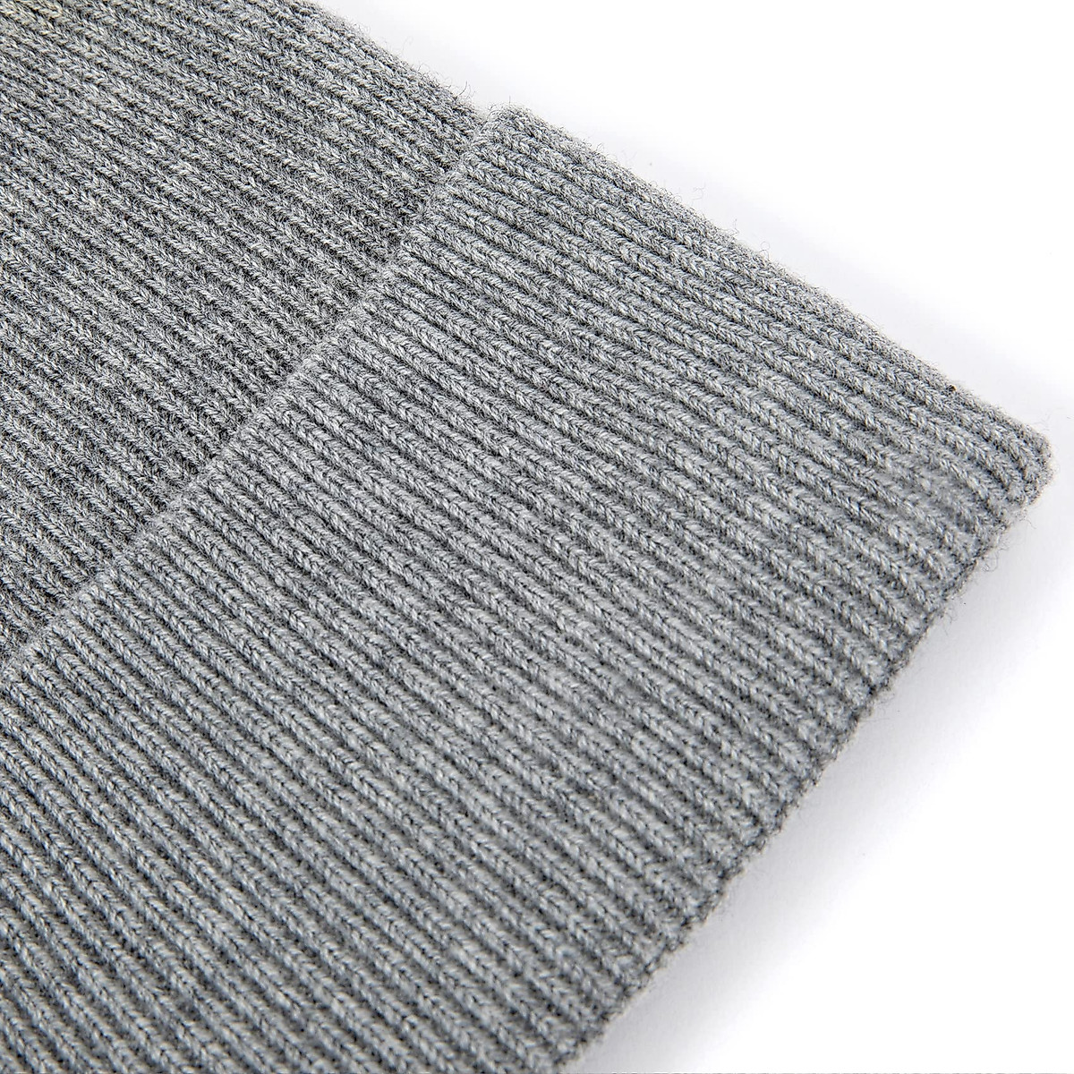 Lallier 100% Merino Wool Beanie for Men and Women, Pure Wool Ribbed Knit Warm Winter Hat with Gift Box (Light Gray)