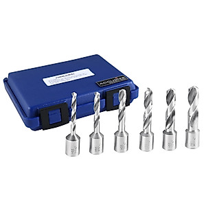 Accusize Industrial Tools 6pcs/Set H.S.S. Fully Ground Drill Sets with 3/4" Weldon Shank, 2inch Cutting Depth, 0519-5002