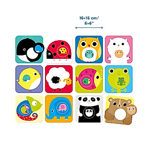 Banana Panda Match The Baby Toddler Puzzles and Matching Activity - Set includes 12 Large 2-Piece Beginner Puzzles with Round Elements to Mix and Match - for kids ages 18 months and up